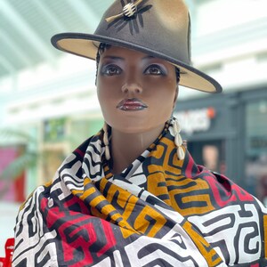 Christmas Fedora and Scarf, African Fedora , Fall and Winter Fedora ...