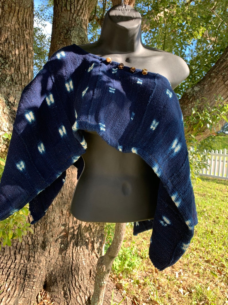 Indigo Shrug Indigo Poncho Indigo Shawl African Poncho - Etsy