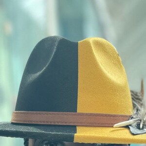 Black and Gold Fedora, Weatern Hat, Cowboy Hat, Designer Hat - Etsy