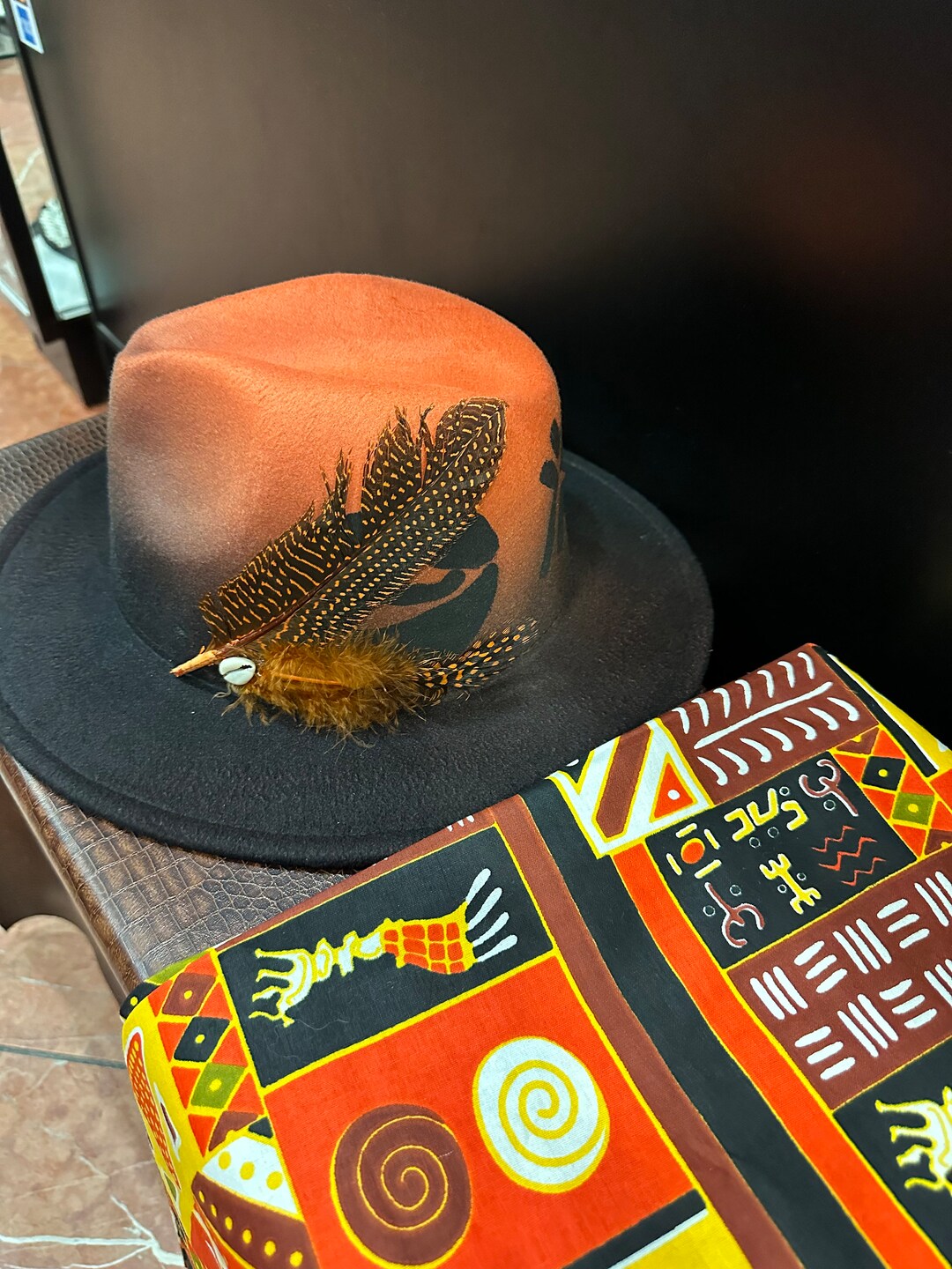 Halloween Fedora and Scarf, Thanksgiving Fedora , African Fe - Etsy