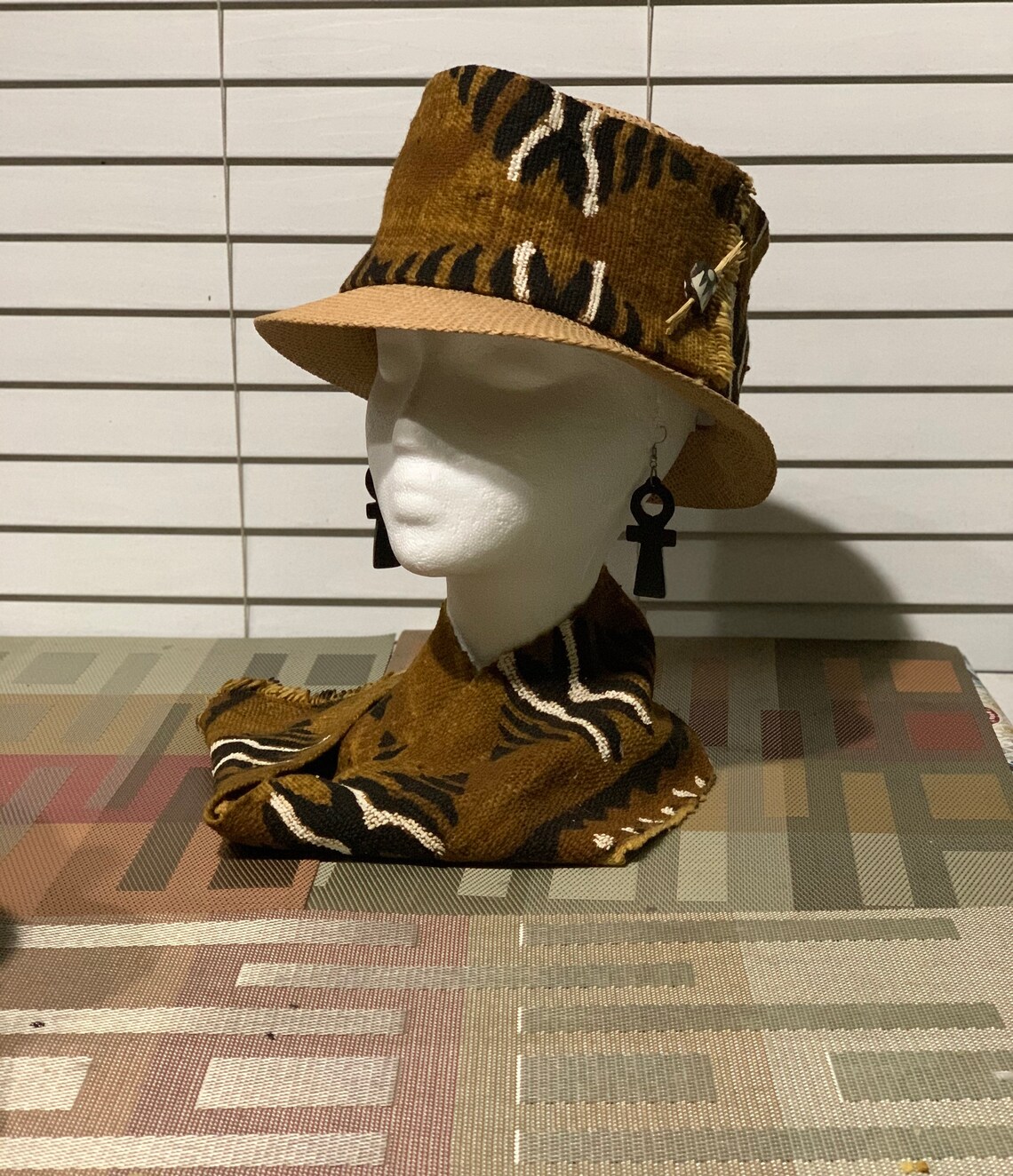 Mudcloth Hat Fedora Mudcloth Crown Zulu Hat Ethnic Hat - Etsy