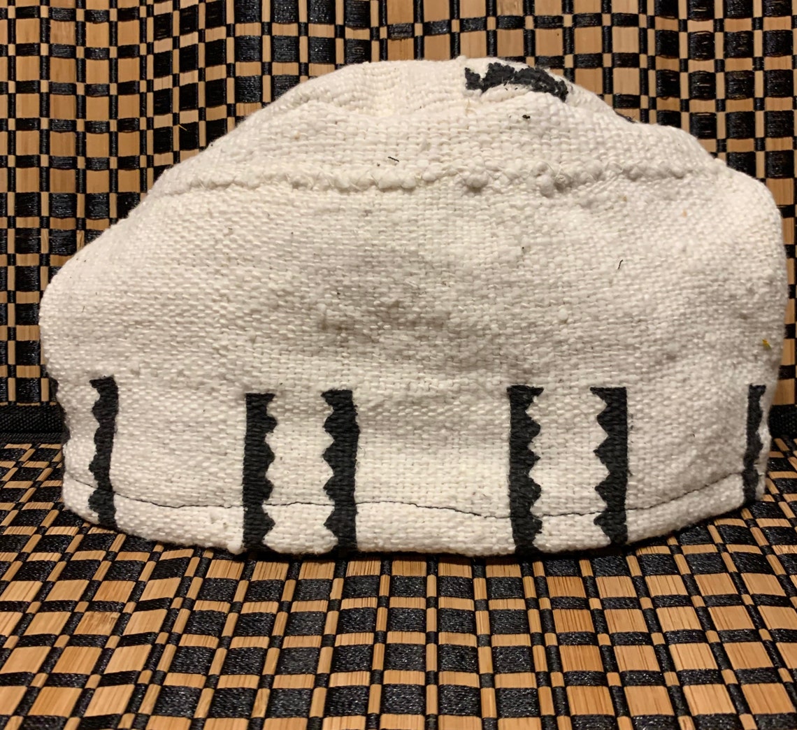 White Mudcloth Kufi Mudcloth Kufi Mudcloth Hat Mudcloth | Etsy