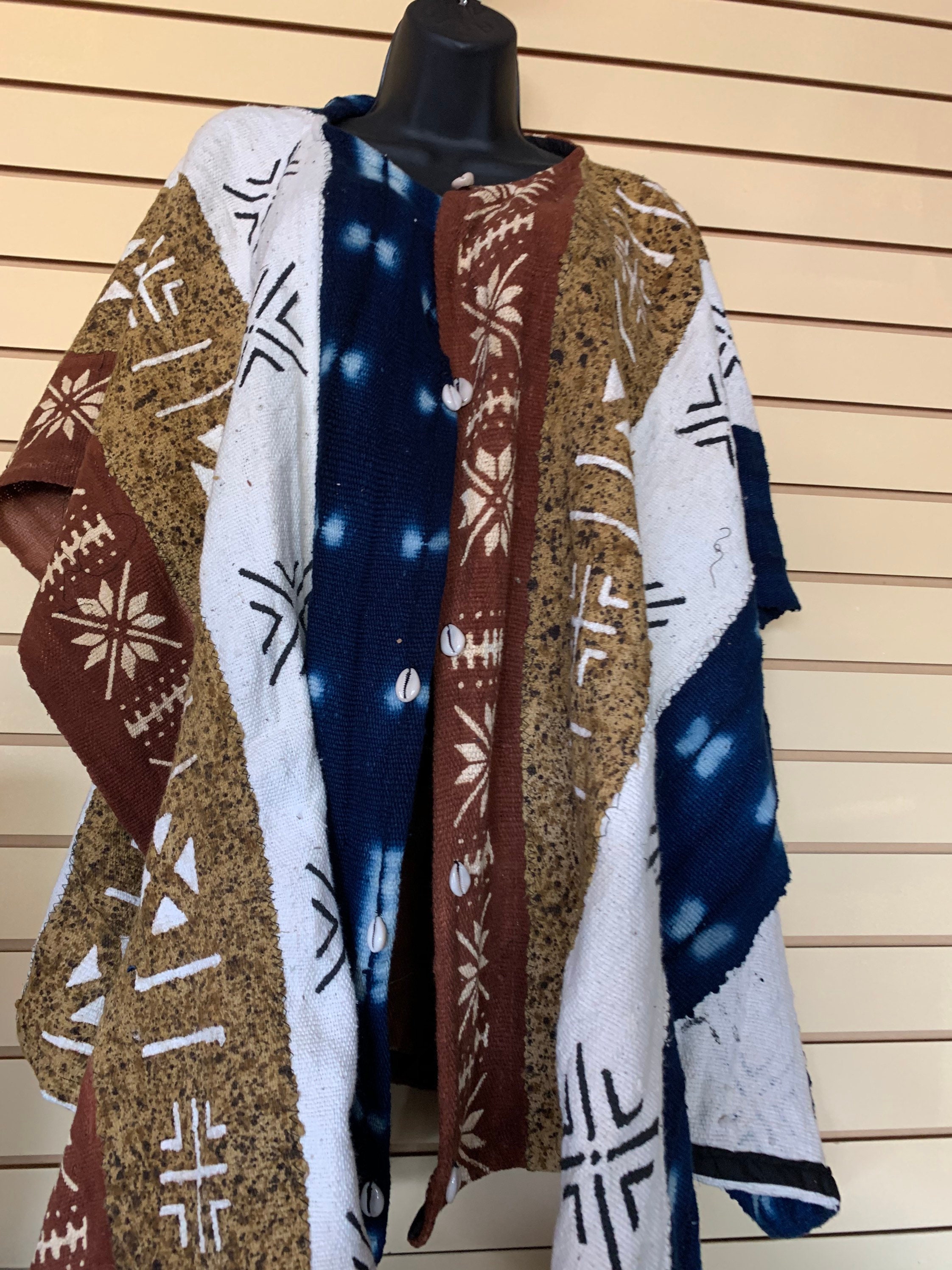 Multicolor Mudcloth, Tribal Mudcloth, Bogolan Shawl, Bogolan Wrap, Mali ...