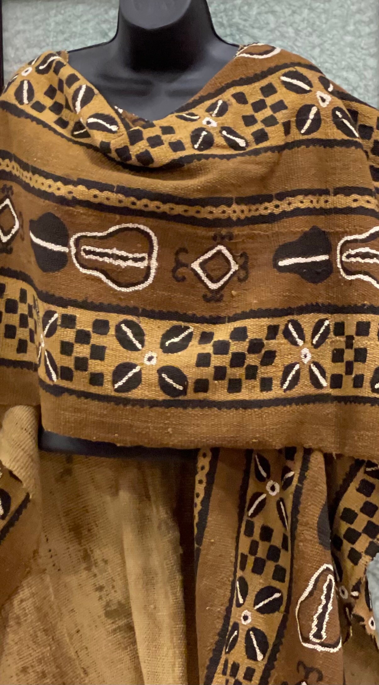 African Shawl, Bogolan Shawl, Cowrie Shell Mudcloth Shawl, African Wrap ...