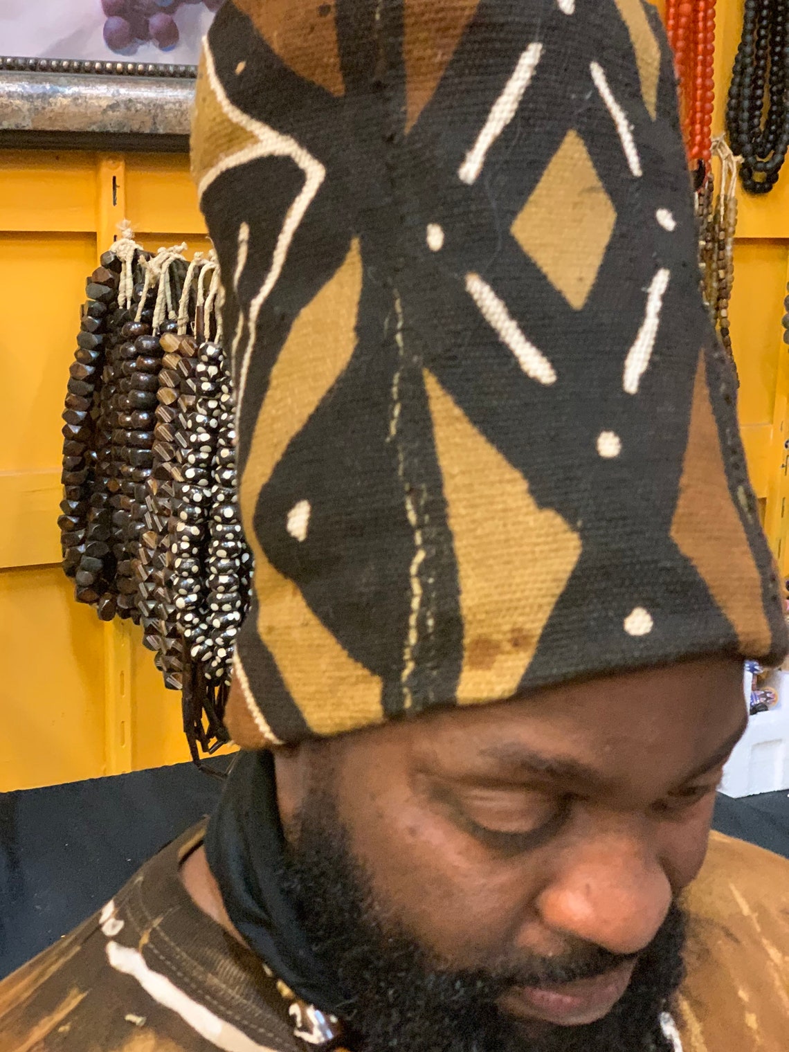 Dreadlocks Hat Locs Hat Mudcloth Locs Hat Bogolan Locs Hat | Etsy