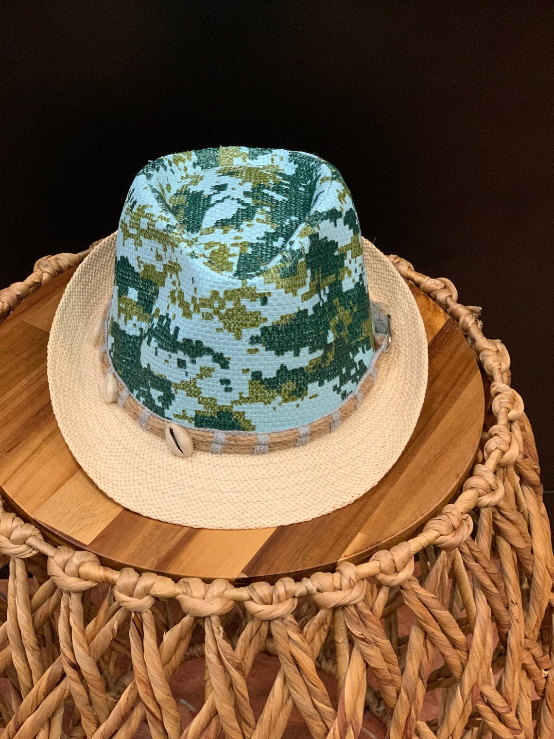 Camo Fedora Hat Women Fedora African Straw Hat Ethnic Hat | Etsy