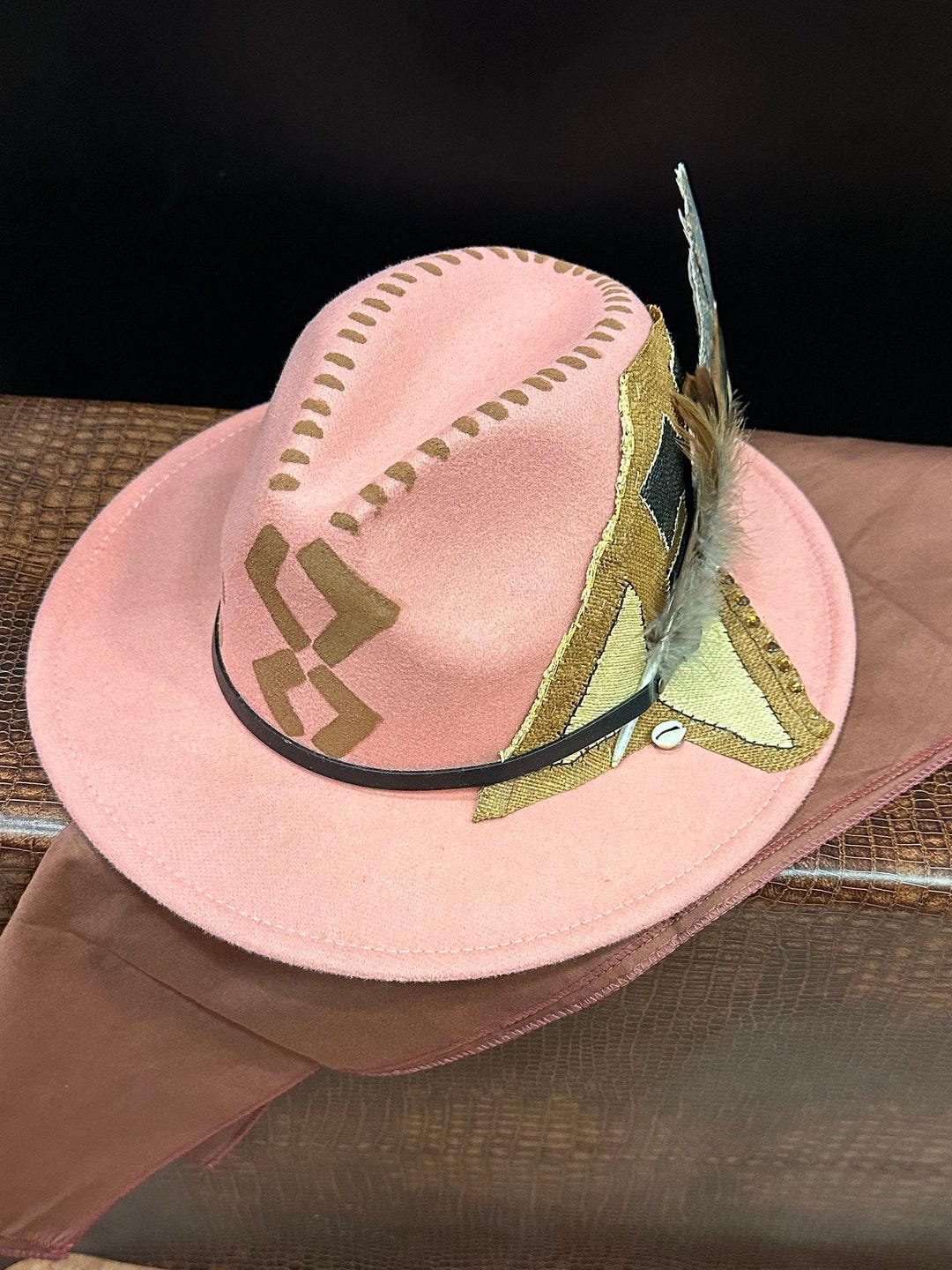 Peach Fedora, Pink Fedora , Coral Fedora - Etsy