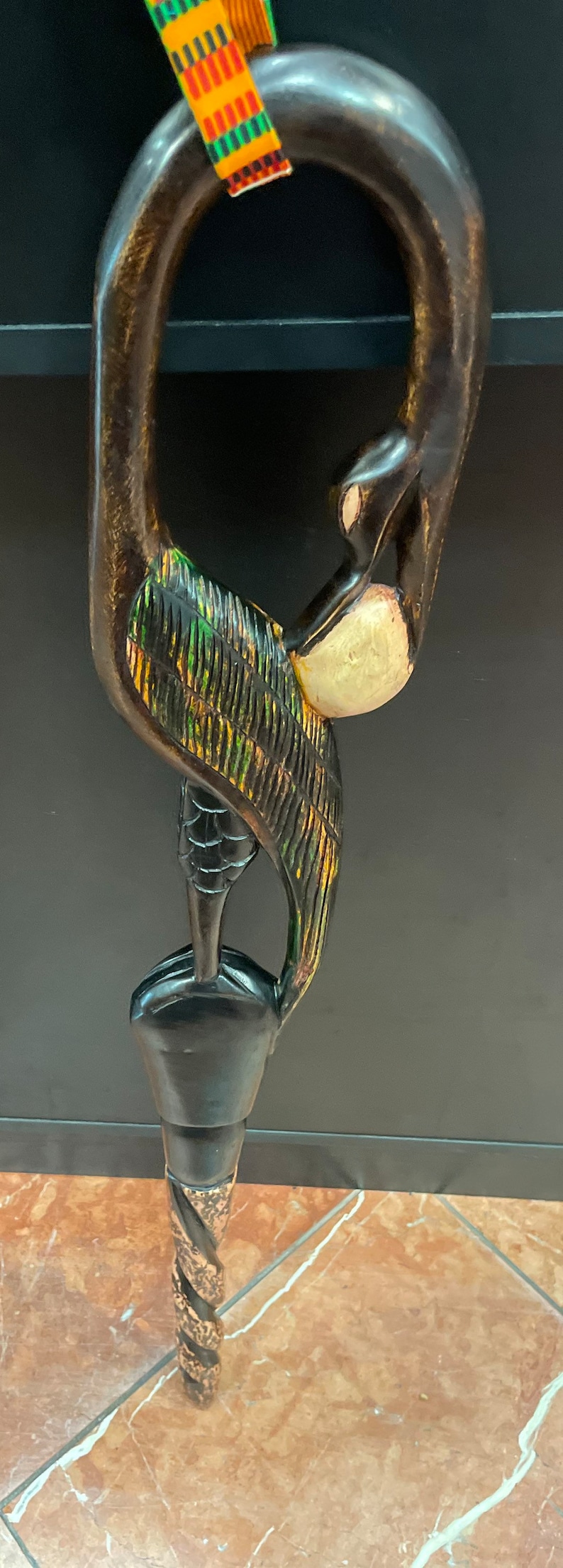 Sankofa Cane African Cane Wooden Cane Ethnic Cane - Etsy