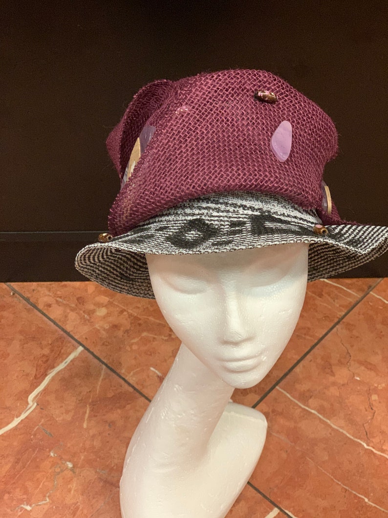 African Funk Hat Natural Straw Hat Zulu Hat Stingy Brim Hat - Etsy