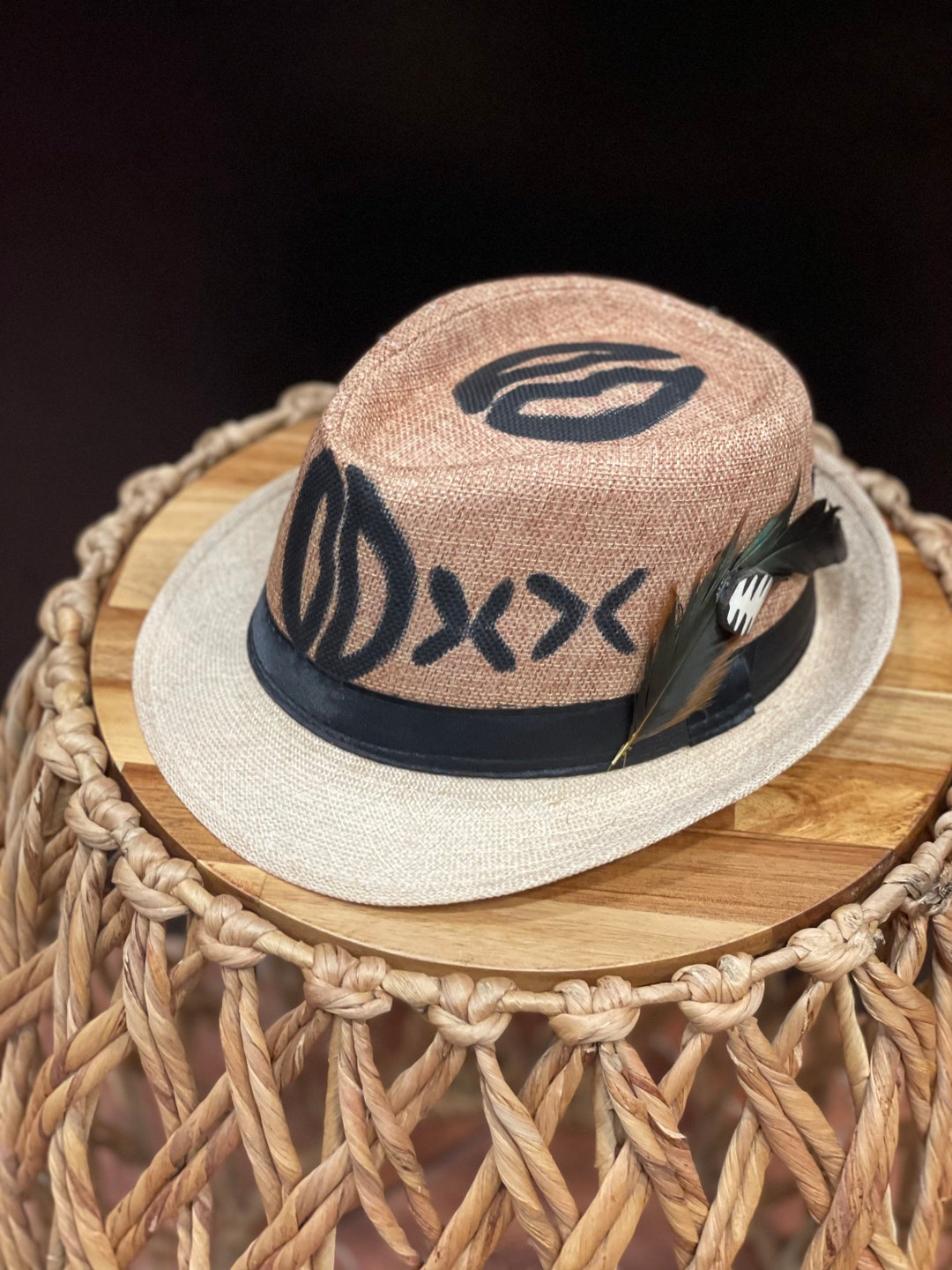 Ethnic Fedora, African Fedora, Two Tone Fedora, Cowrie Shell Fedora - Etsy
