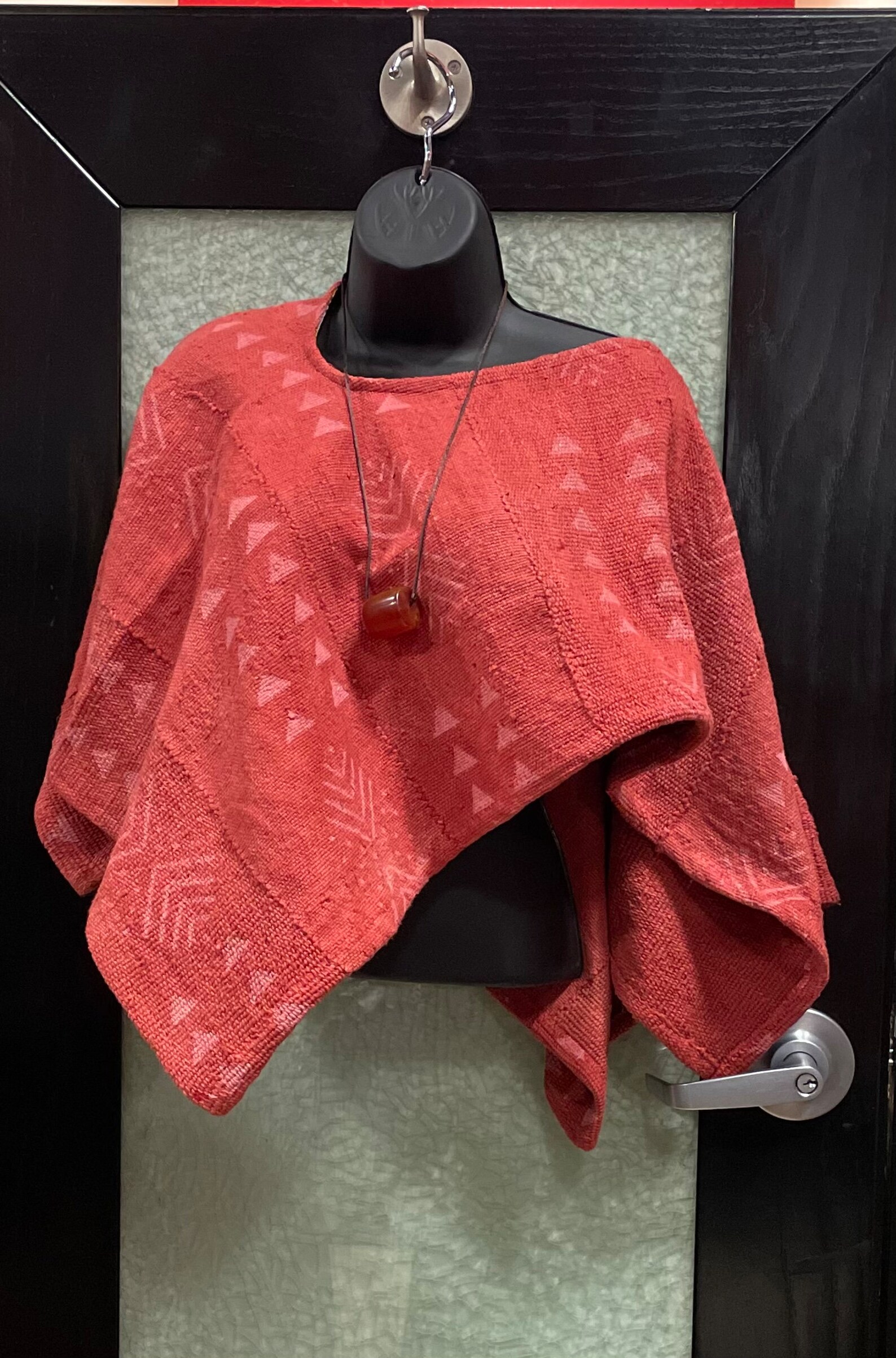 Red Mudcloth Shrug, Coral Shrug, African Shrug, Bogolan Shrug, Mudcloth ...