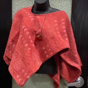 Red Mudcloth Shrug, Coral Shrug, African Shrug, Bogolan Shrug, Mudcloth ...
