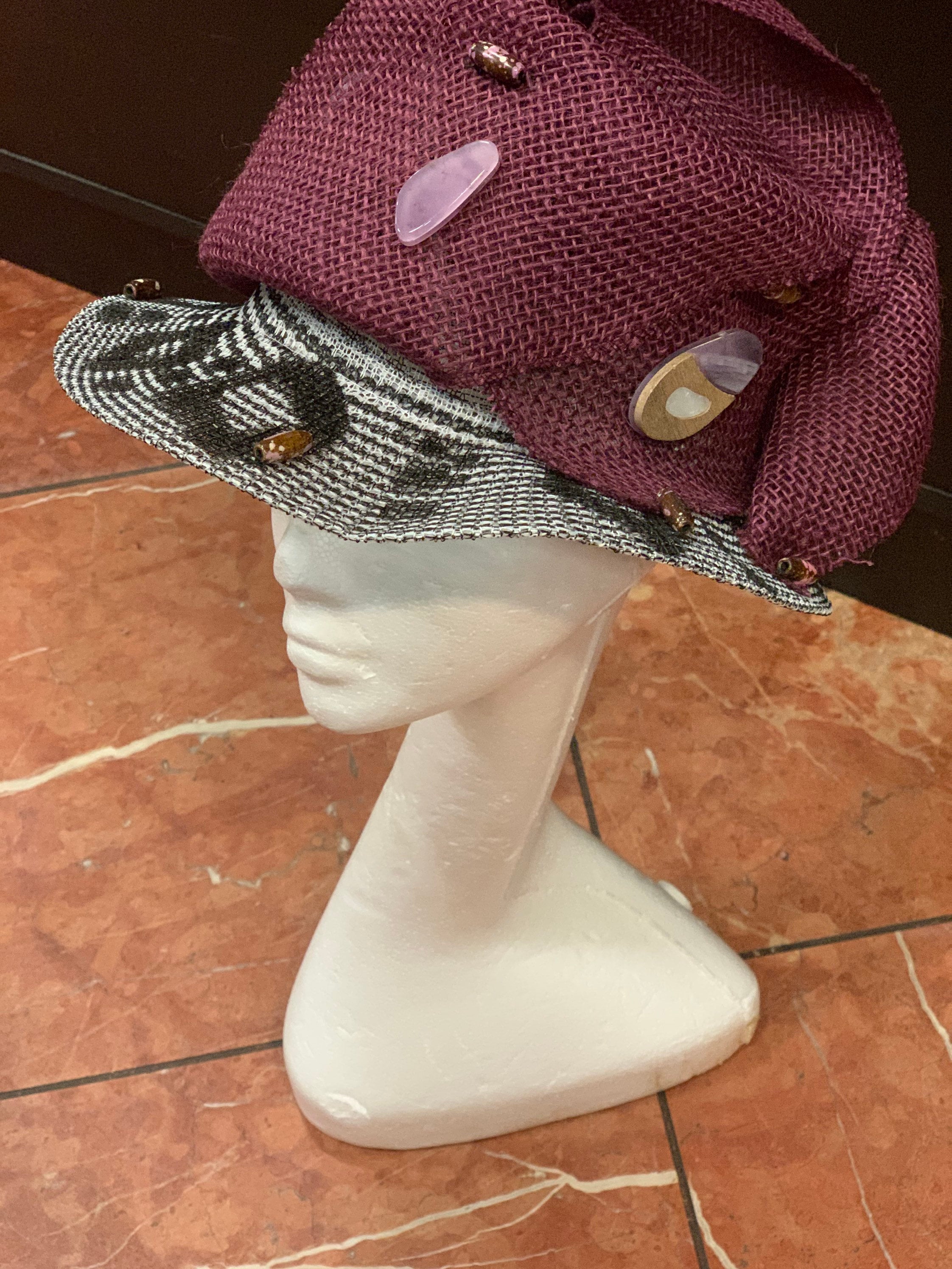 African Funk Hat Natural Straw Hat Zulu Hat Stingy Brim Hat - Etsy