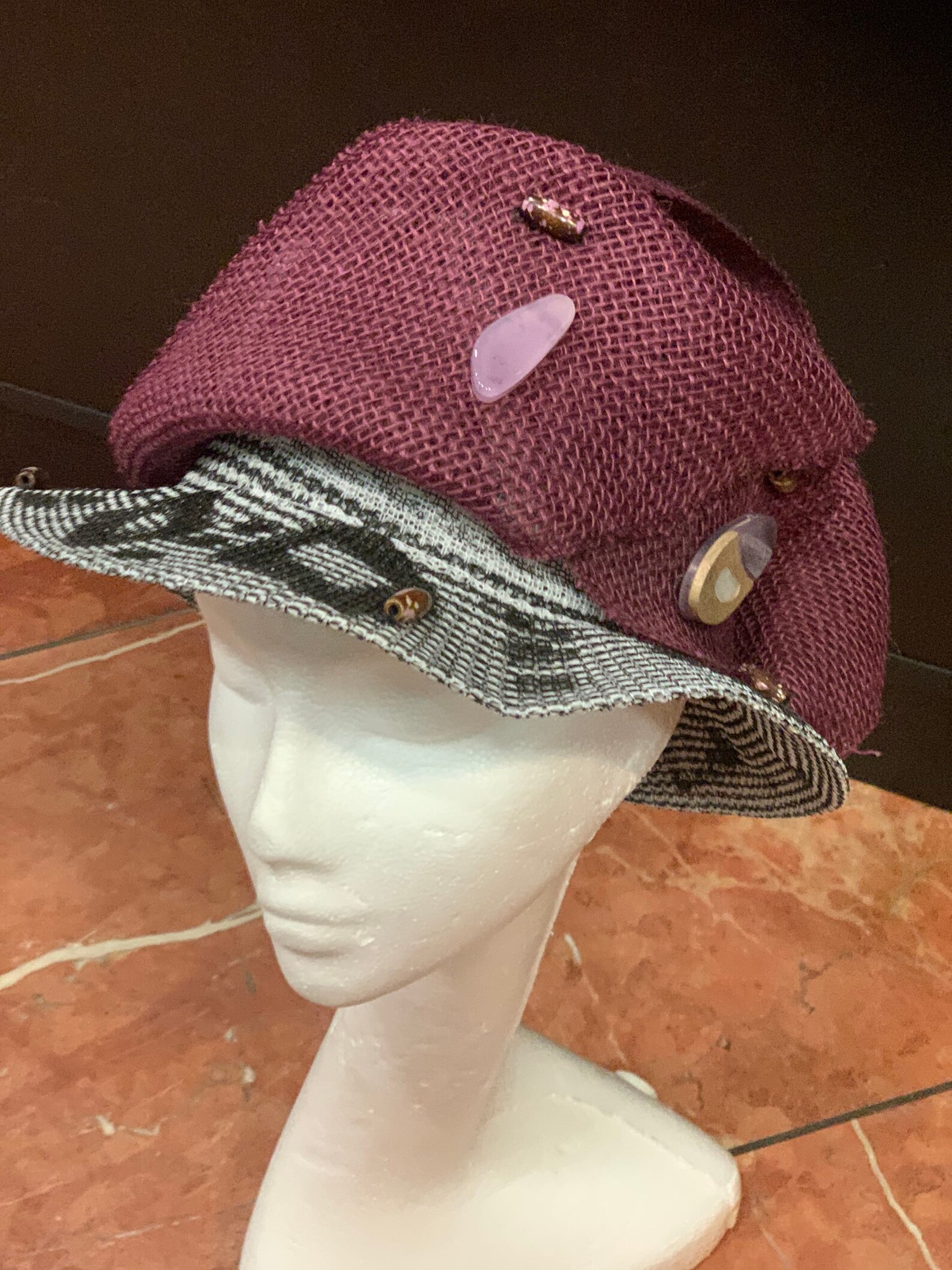 African Funk Hat Natural Straw Hat Zulu Hat Stingy Brim Hat - Etsy