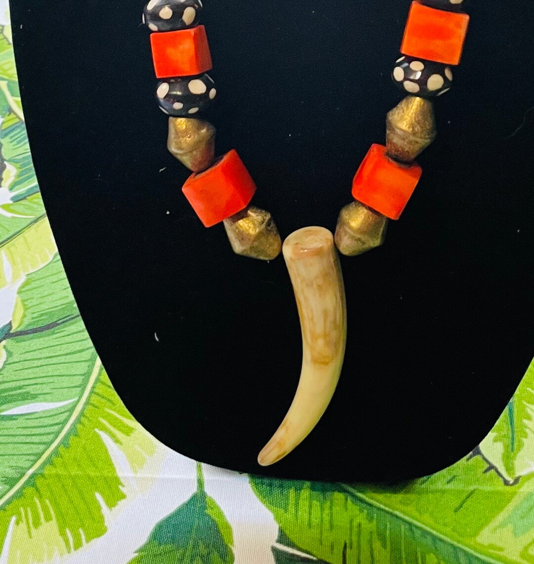 Bone Bead Necklace , Tribal Necklace, Tooth Jewerly, African Jewerly ...