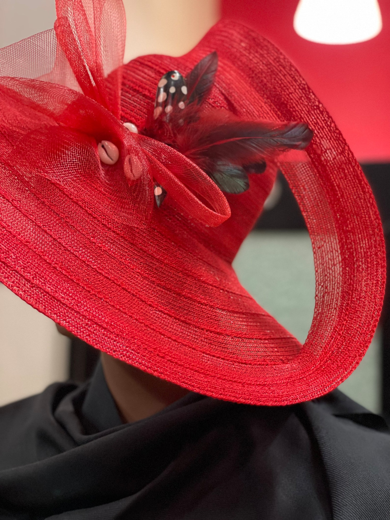 Ruby Red Summer Hat Red Church Hat Red Bridal Hat Tea - Etsy