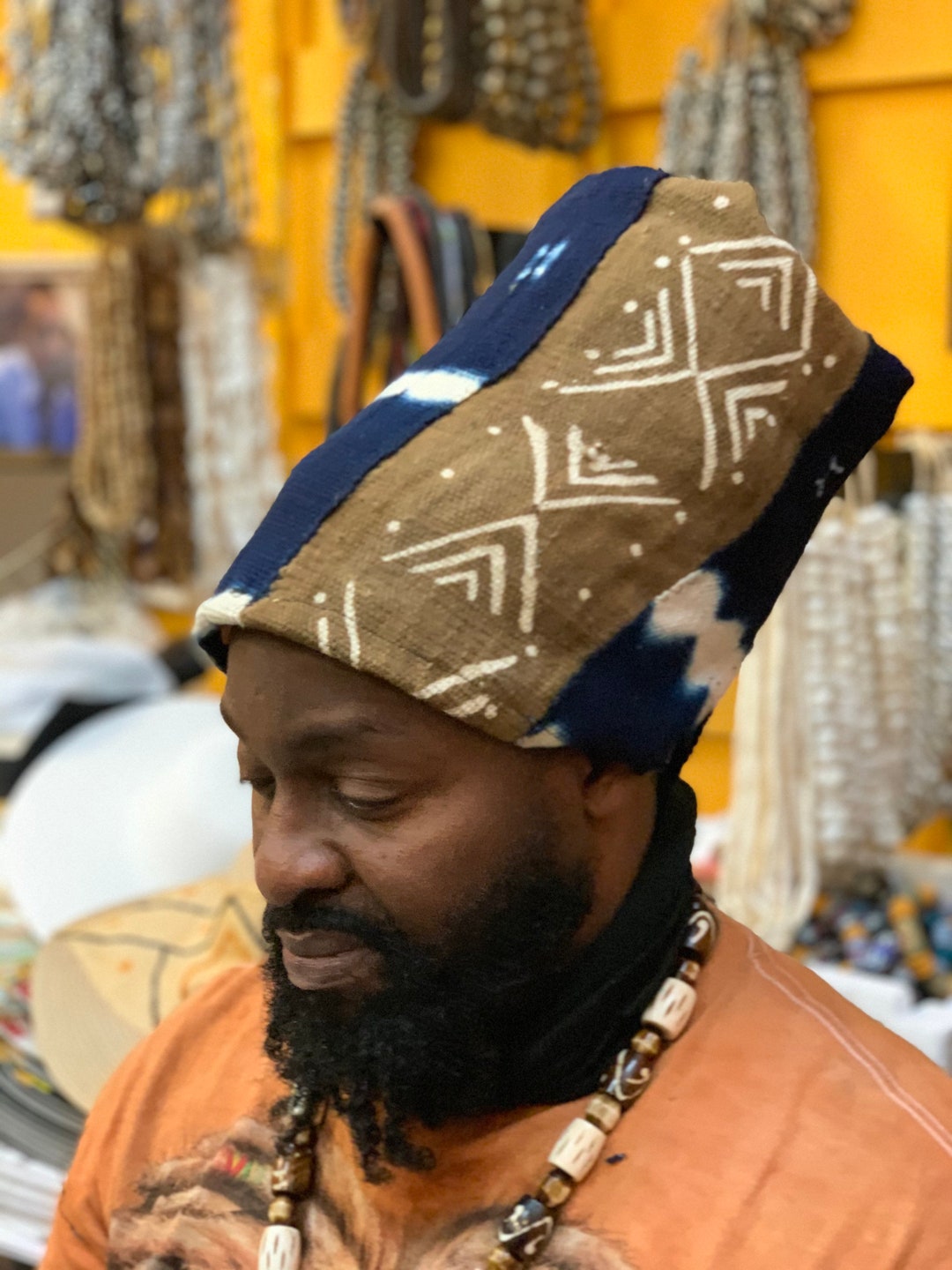 Locs Hat, Tam, Dreadlocks Hat, Roots Hat, Mudcloth Hat, Rasta Hat ...