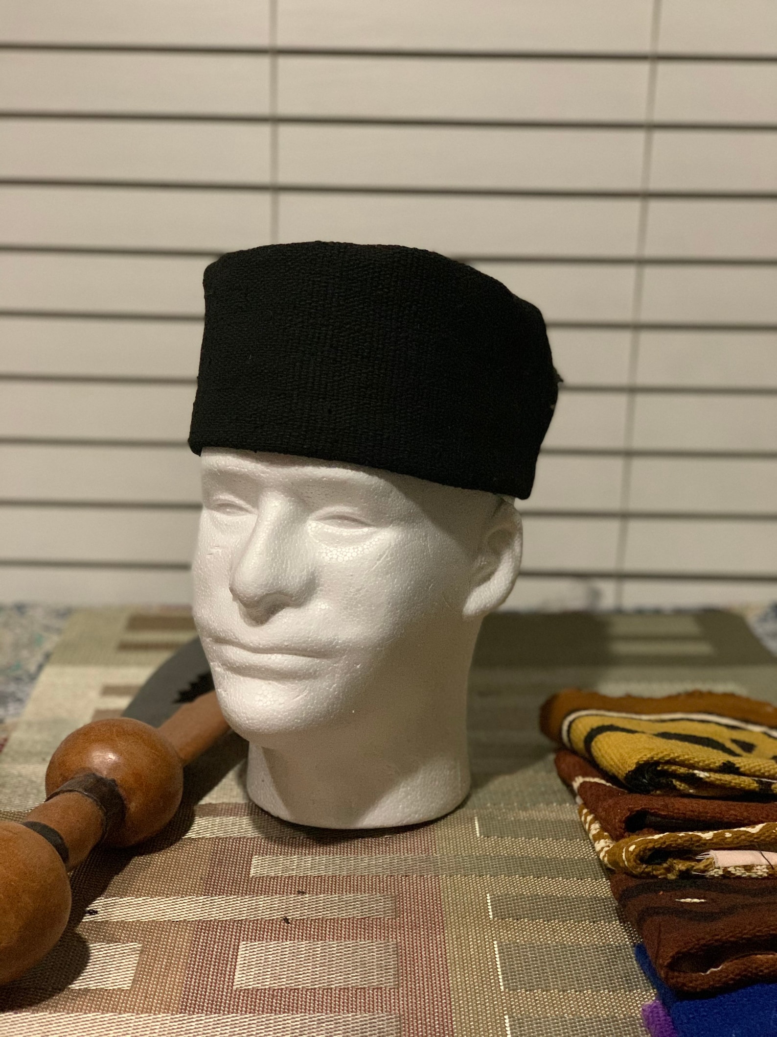 Black Mudcloth Kufi, African Kufi, Black Bogolan Kufi, Ethnic Hat ...