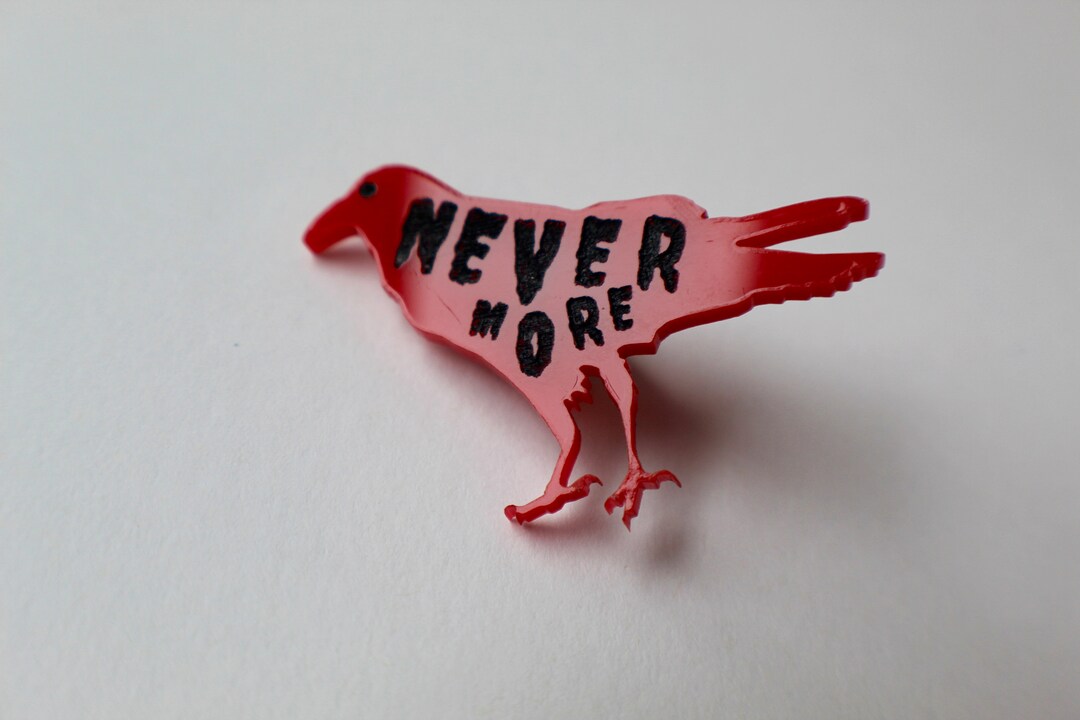 Edgar Allen Poe Pin/nevermore Lapel Pin/the Raven Badge/halloween Pin ...