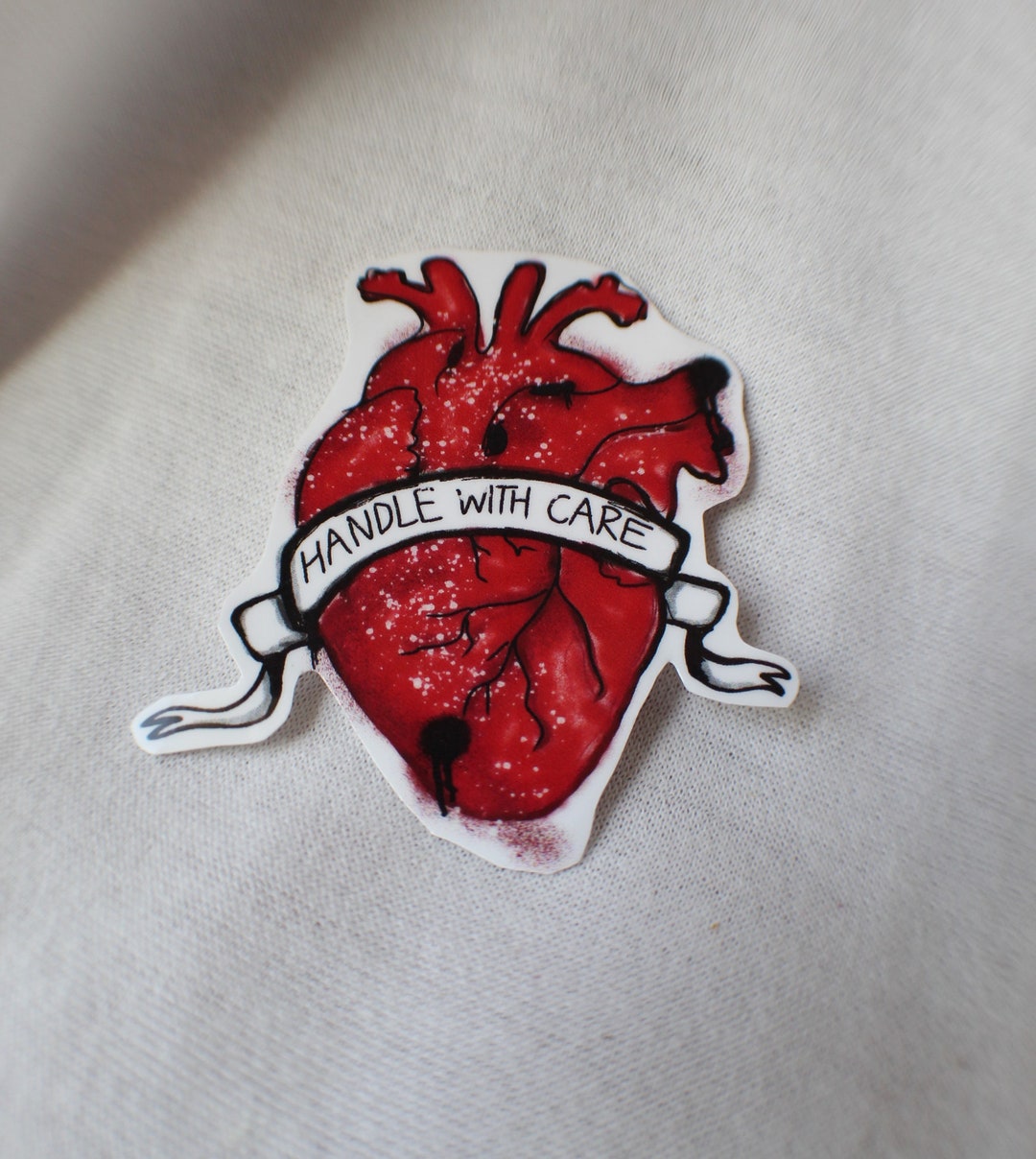 Handle With Care Heart Sticker/packaging Sticker/self Care Sticker ...