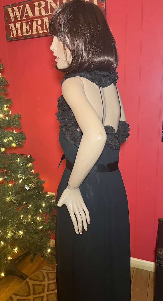 1960s-70s The Gilbert’s for Tally NY Black maxi dress… - Gem