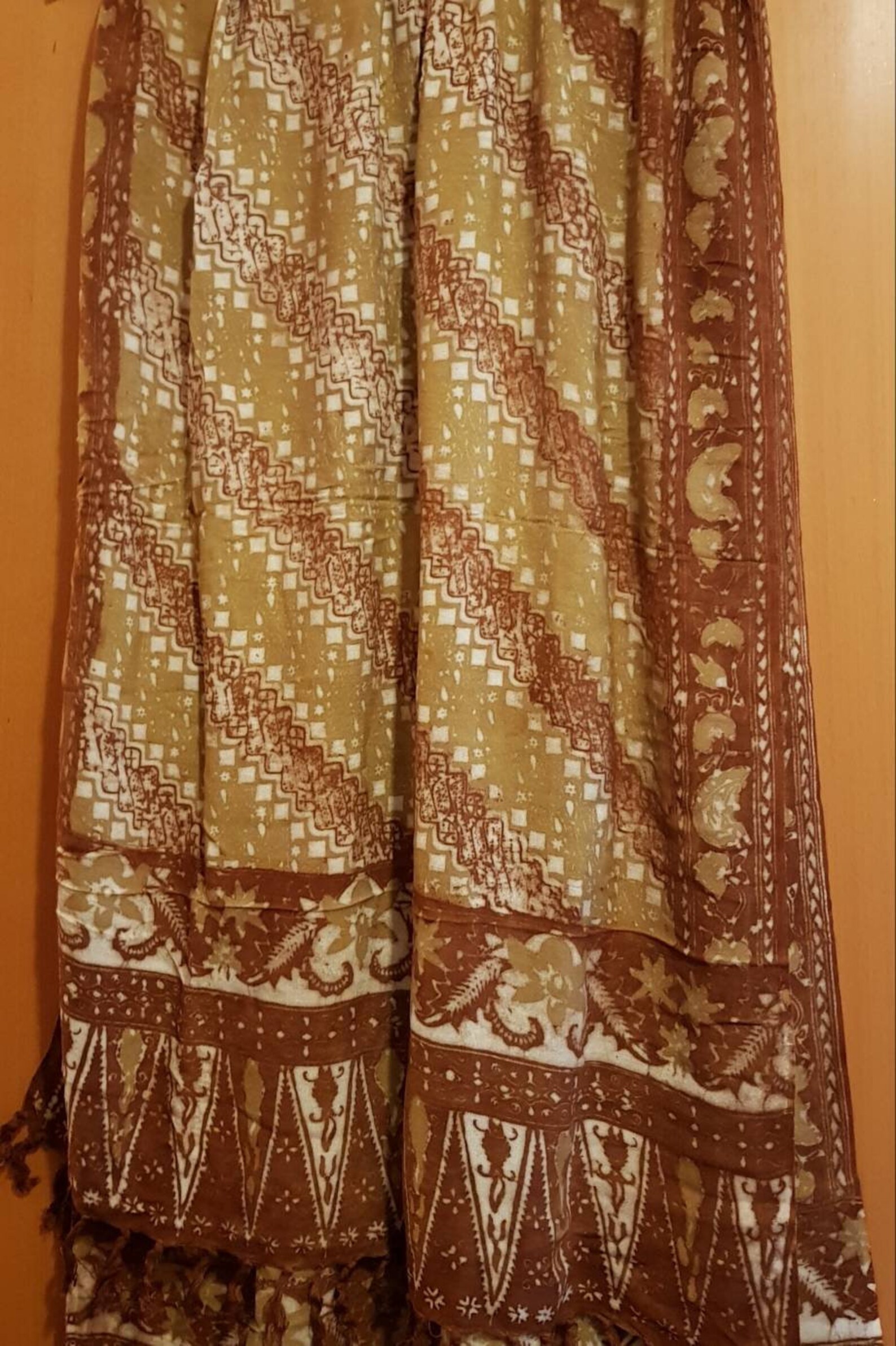 Batik Natural Dye Cotton Scarf - Handprinted -handblock Printed ...