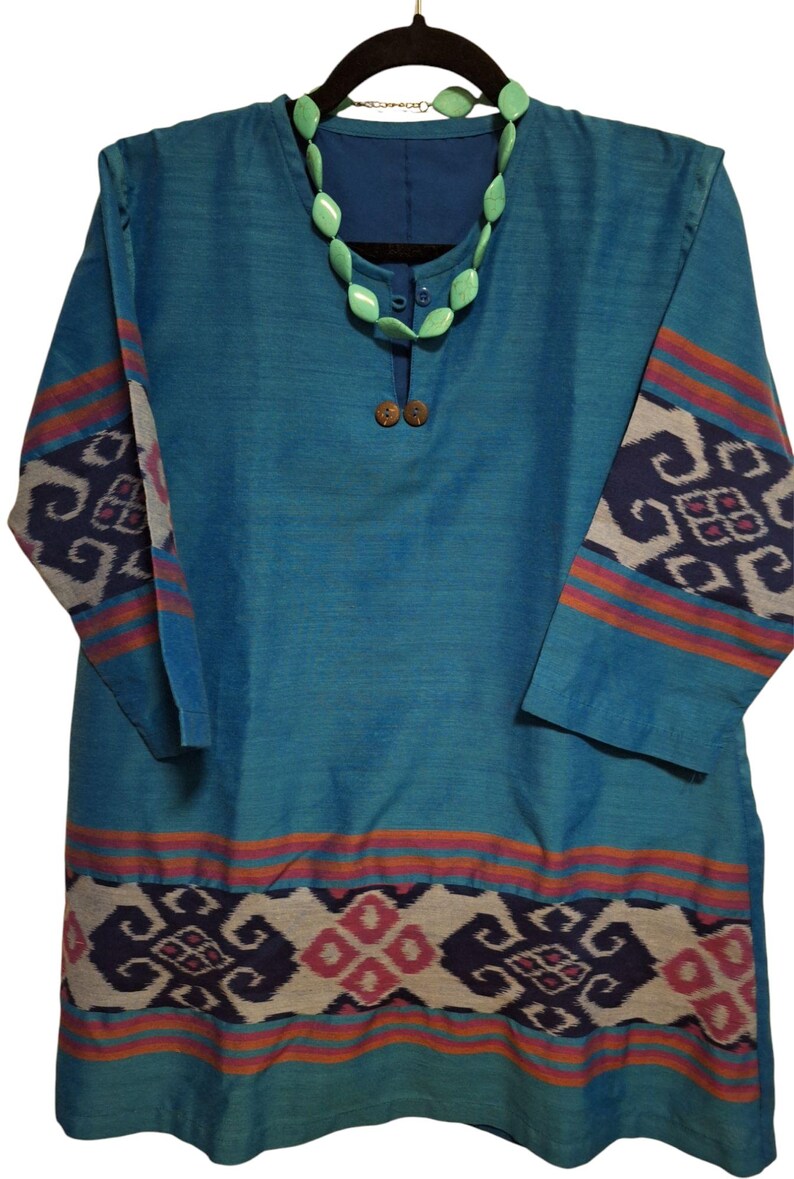 Ria Tunic-ikat Tunic-rainbow Colours-handwoven Clothing -indonesian ...