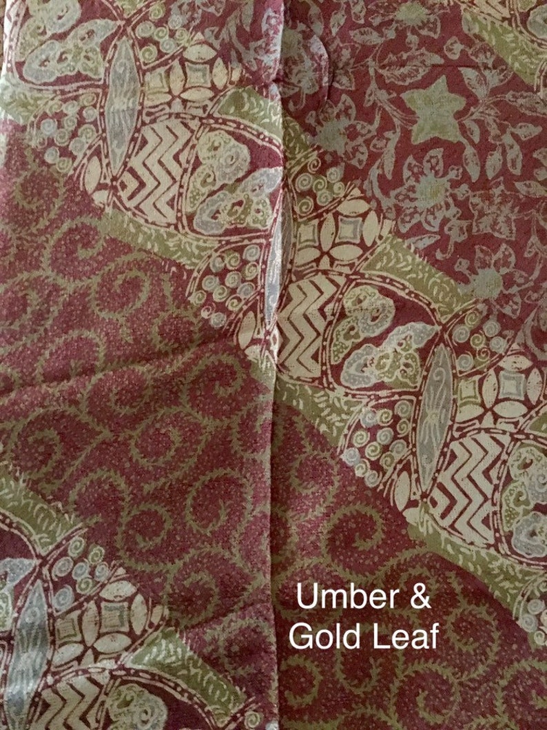 Floral Viscose Batik -gold-dressmaking Fabric-viscose Cloth-indonesian ...