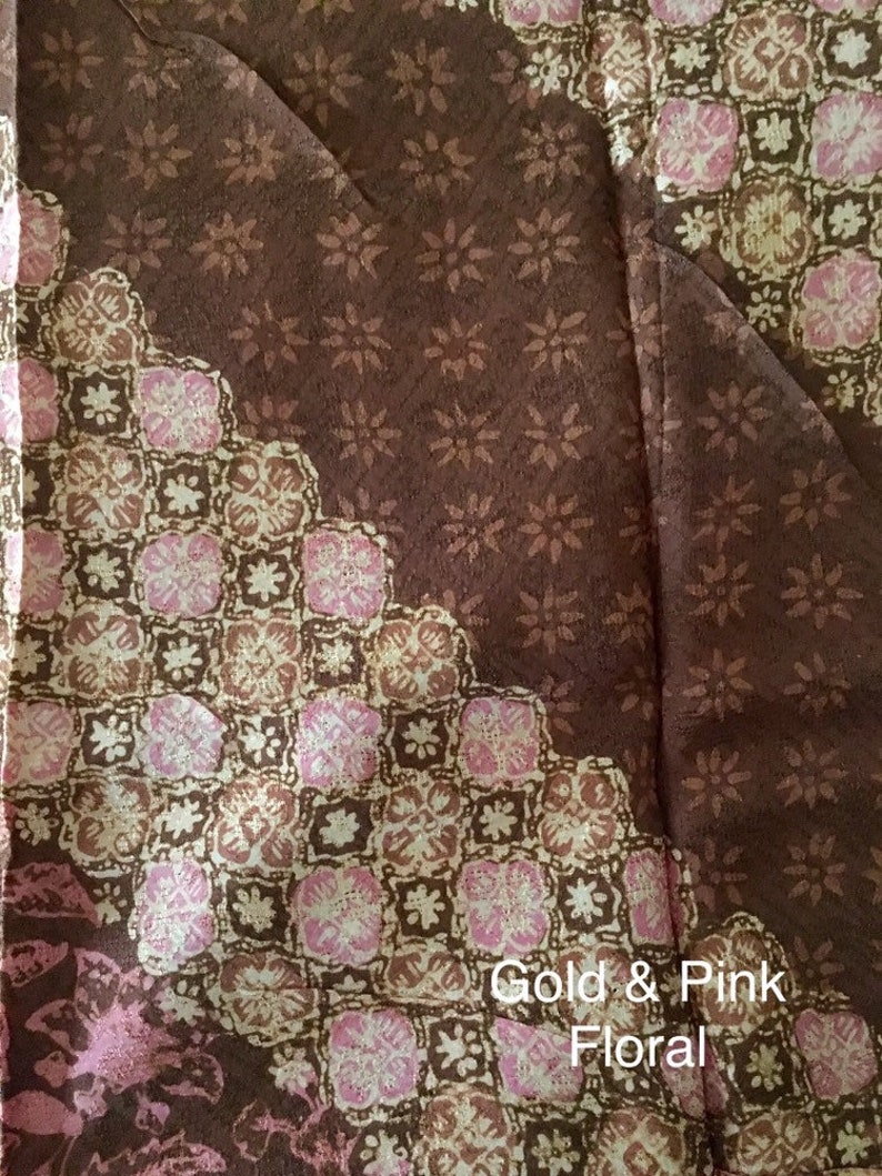 Floral Viscose Batik -gold-dressmaking Fabric-viscose Cloth-indonesian ...