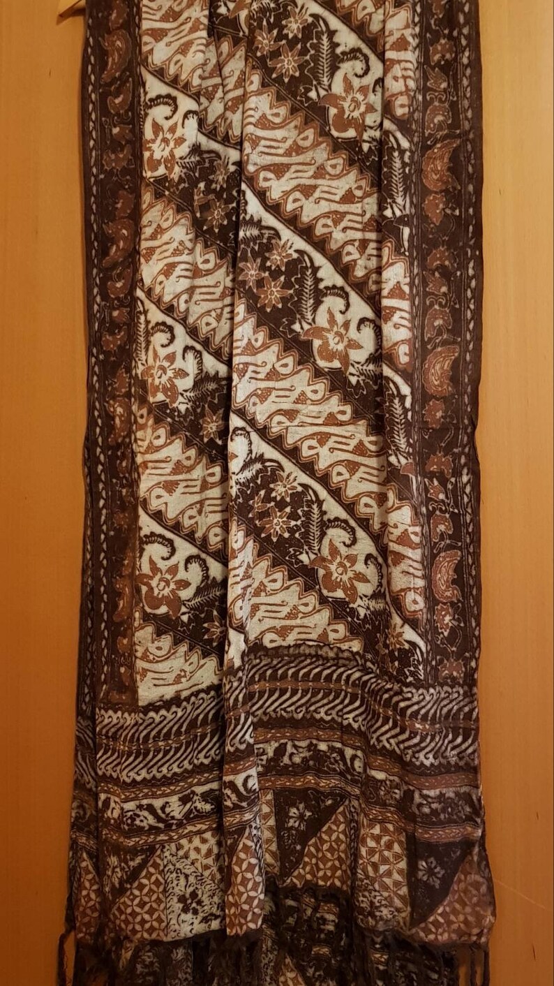 Batik Natural Dye Cotton Scarf Handprinted handblock Printed indonesian ...