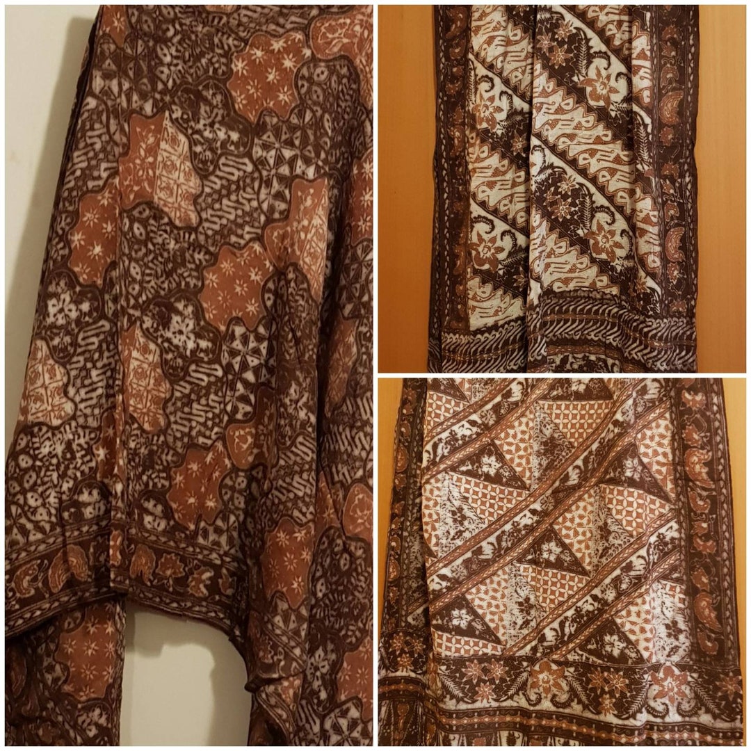 Batik Natural Dye Cotton Scarf Handprinted handblock Printed indonesian ...