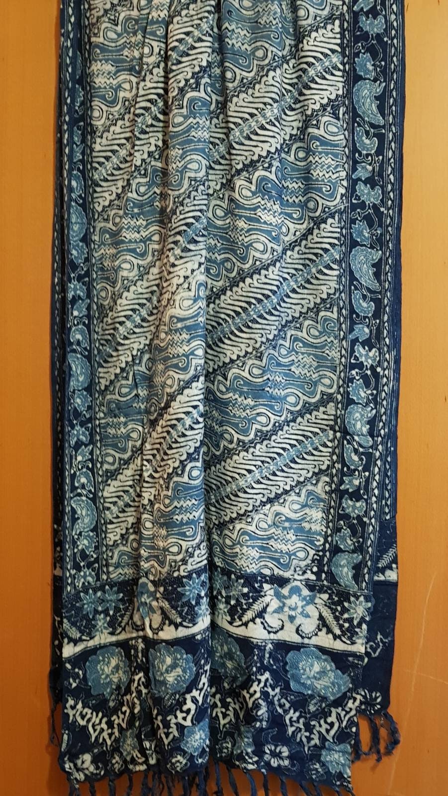 Batik Natural Dye Cotton Scarf Handprinted handblock Printed indonesian ...