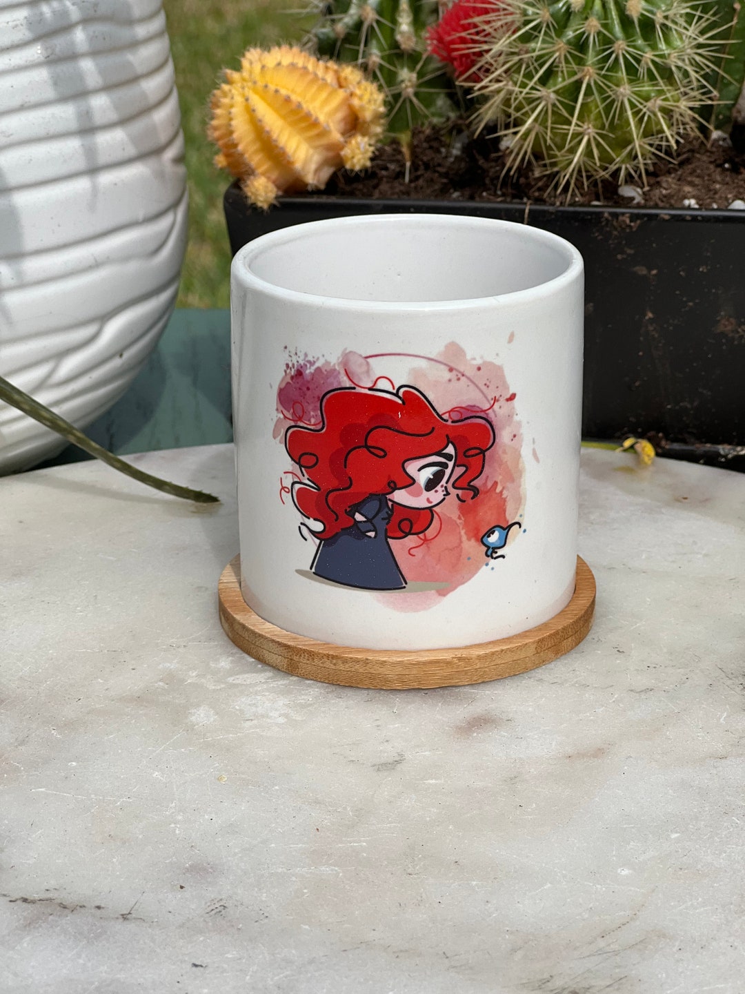 Merida and Her Fate (brave) Succulent Pot, Disney Princesses Succulents ...