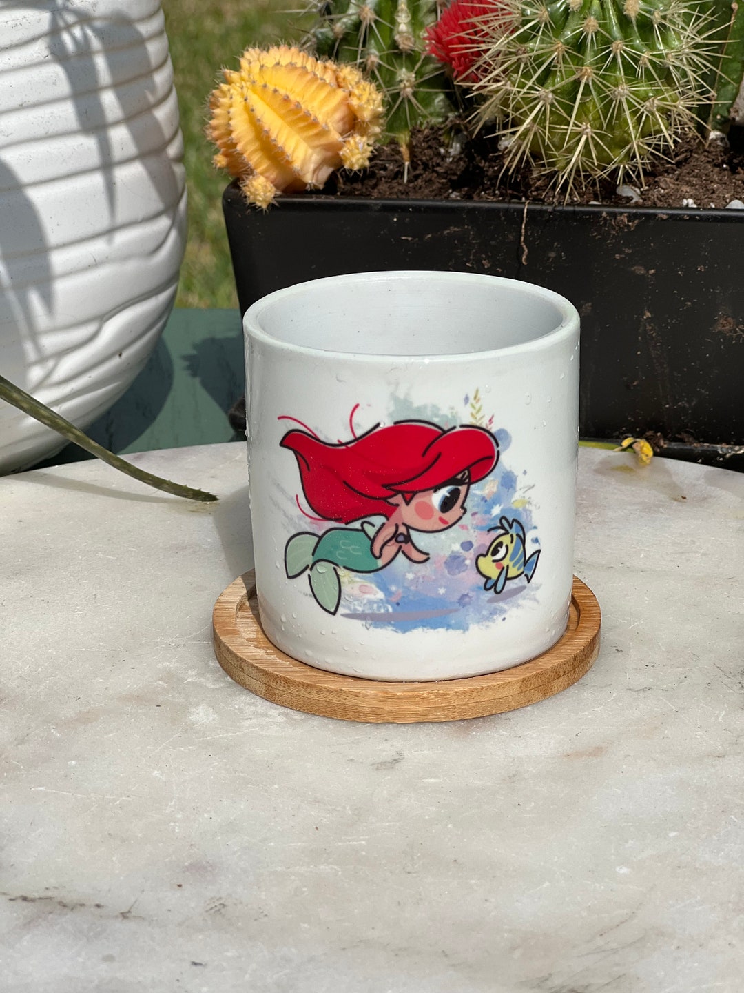 Ariel and Flounder (the Little Mermaid) Succulent Pot, Disney ...