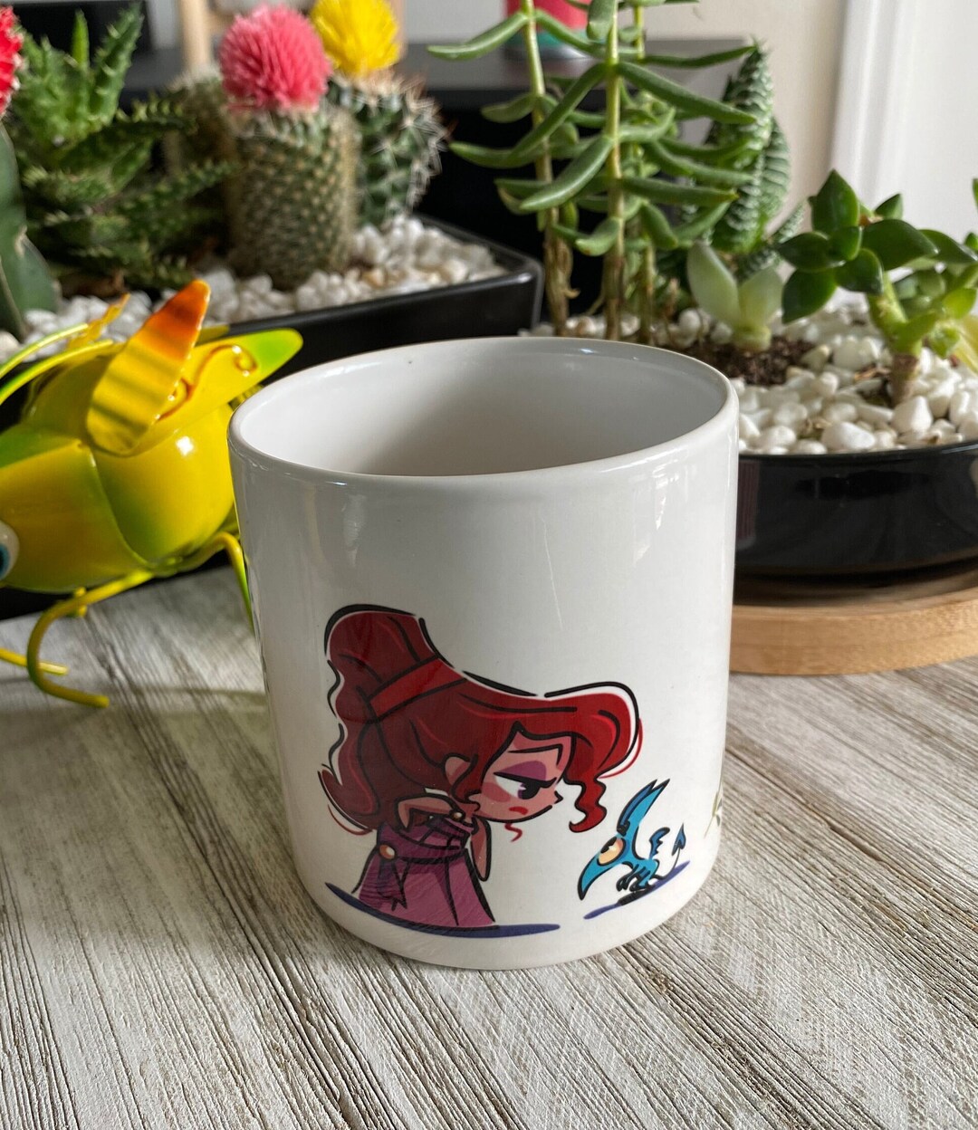 Megara and Panic (hercules) Succulent Pot, Disney Princesses Succulents ...