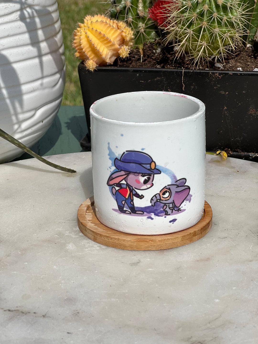 Judy and Finnick (zootopia) Succulent Pot, Disney Princesses Succulents ...