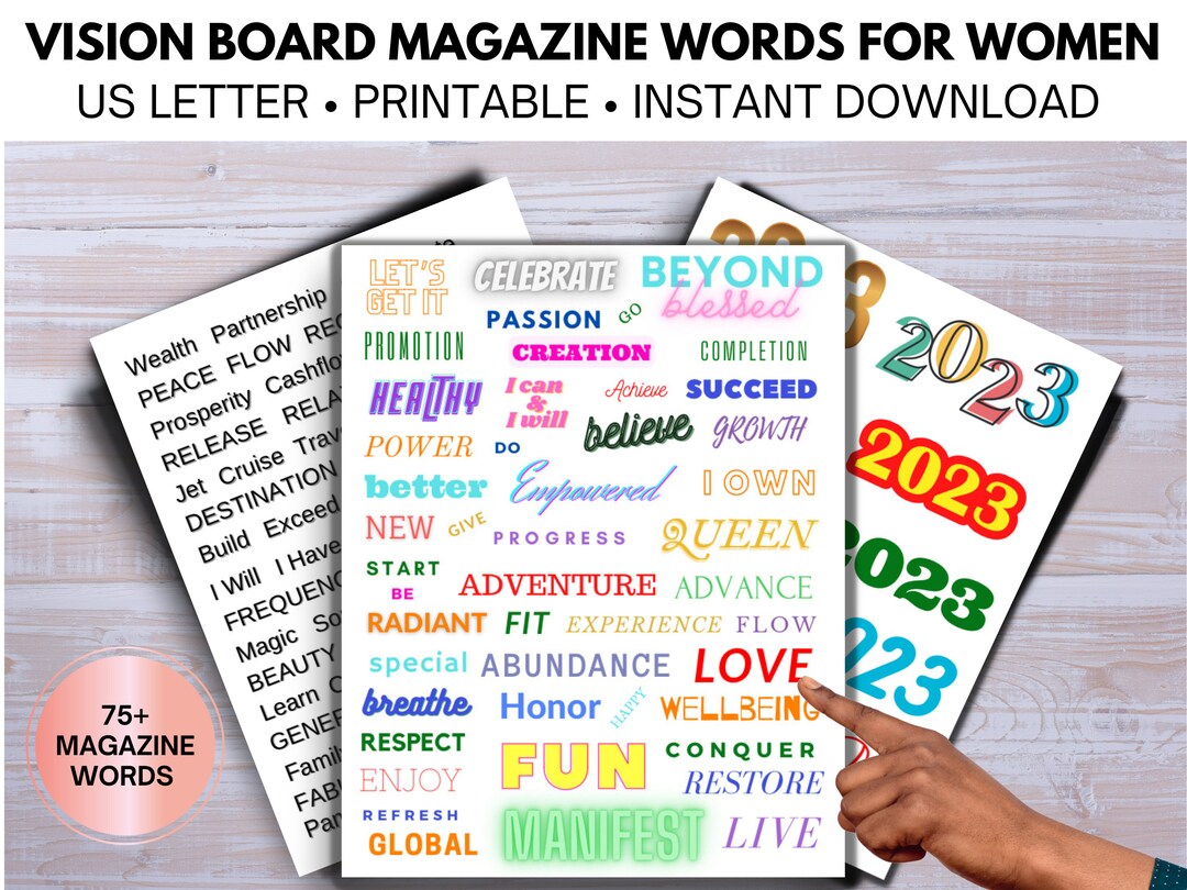 Premium Vision Board Magazine Words for Women - Etsy