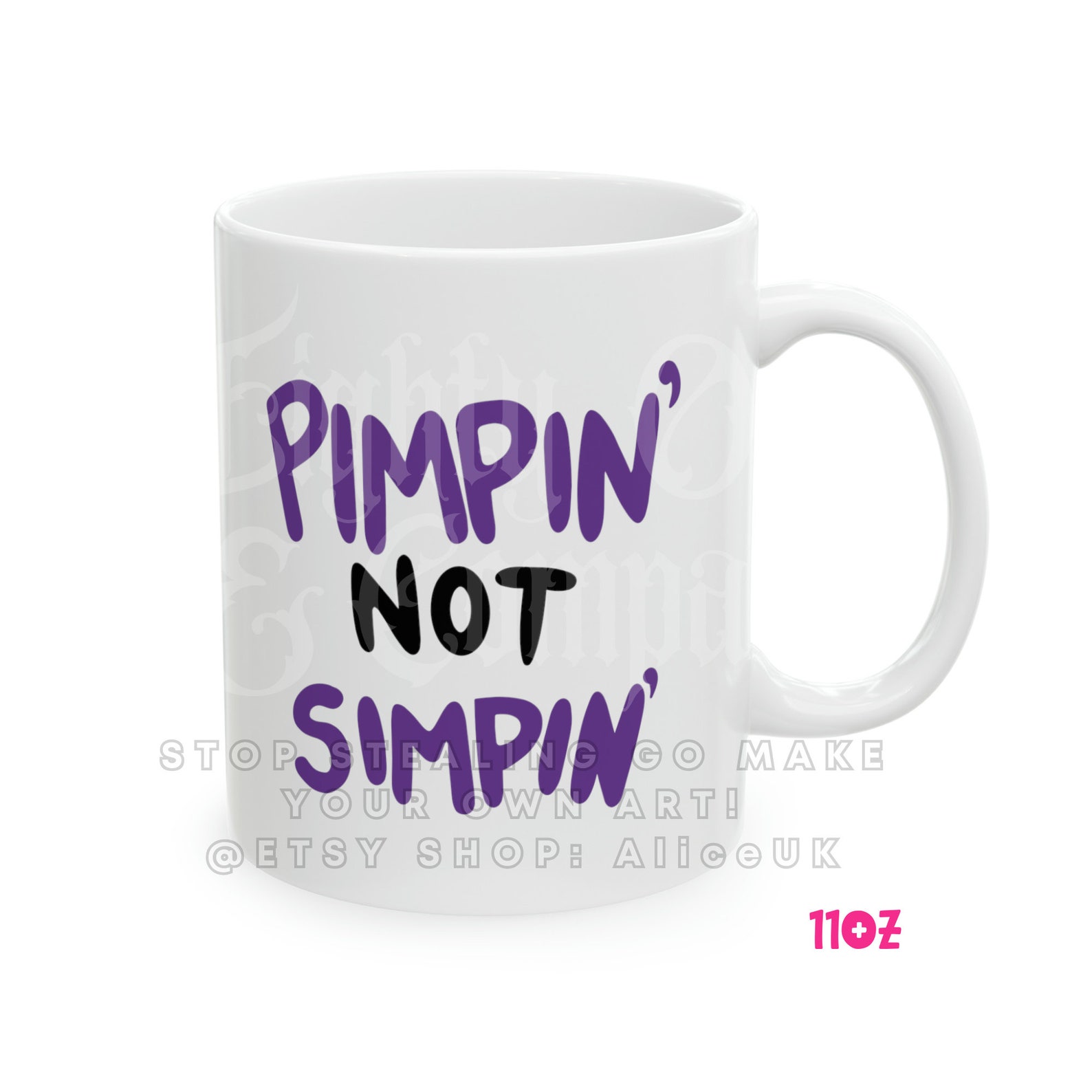 Pimpin' Not Simpin' Hazbin Hotel Mug Valentino Hazbin Hotel Mug Hasbin ...