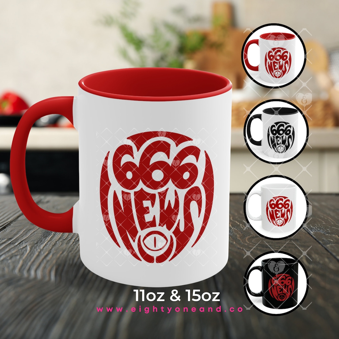 666 News Channel Mug - Hellaverse Inspired Fan Art Hazbin Mug ...