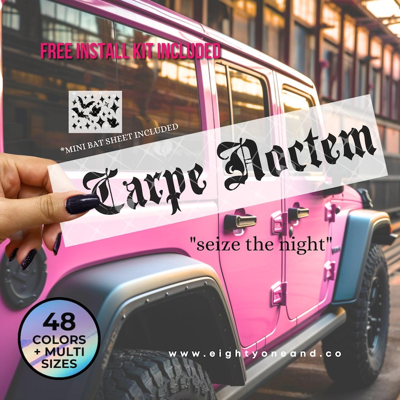 Carpe Noctem Decal Seize the Night Sticker Stay Feral Spooky Decal Goth ...