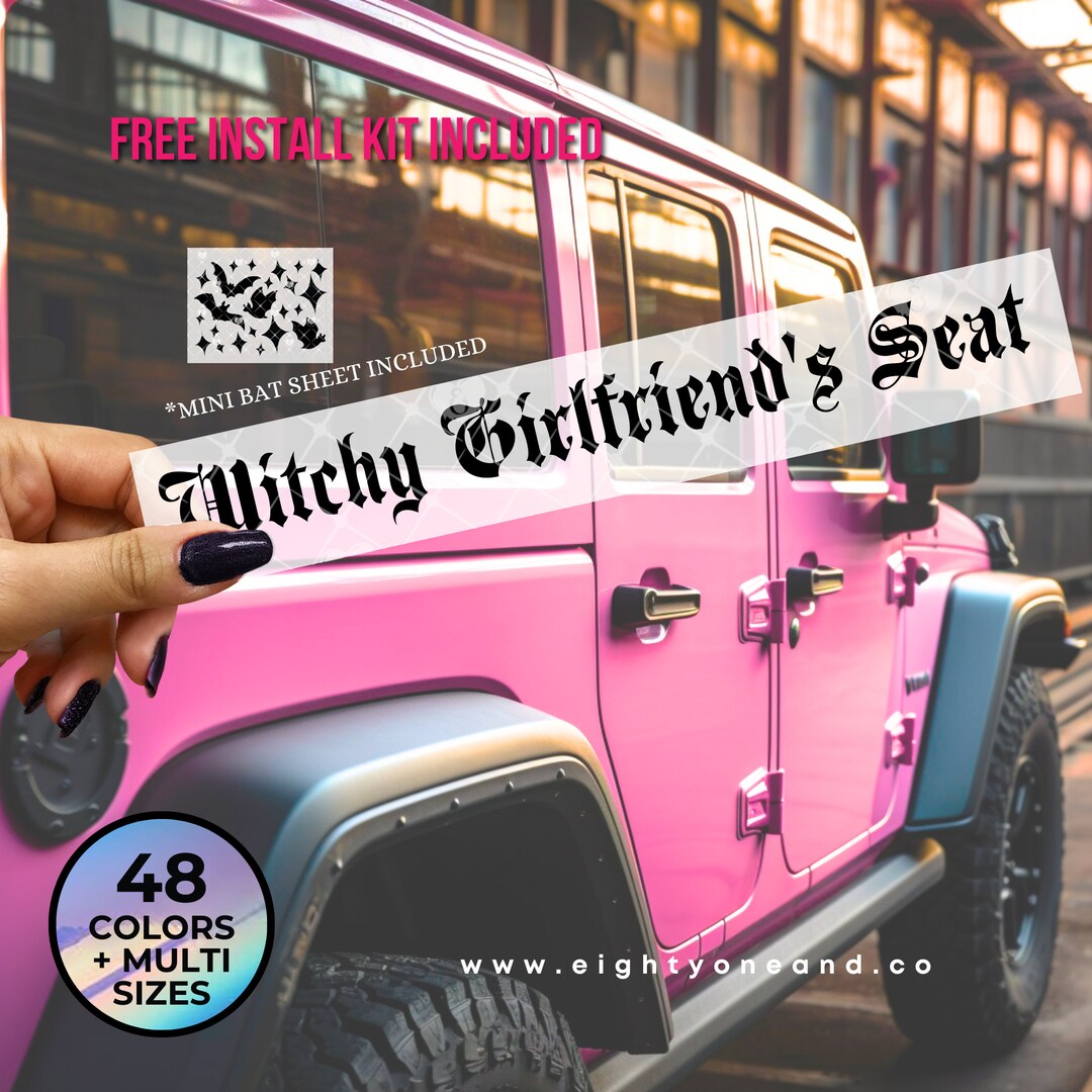 Witchy Girlfriend's Seat Decal Gothic Car Decal Glossy Decals Car ...