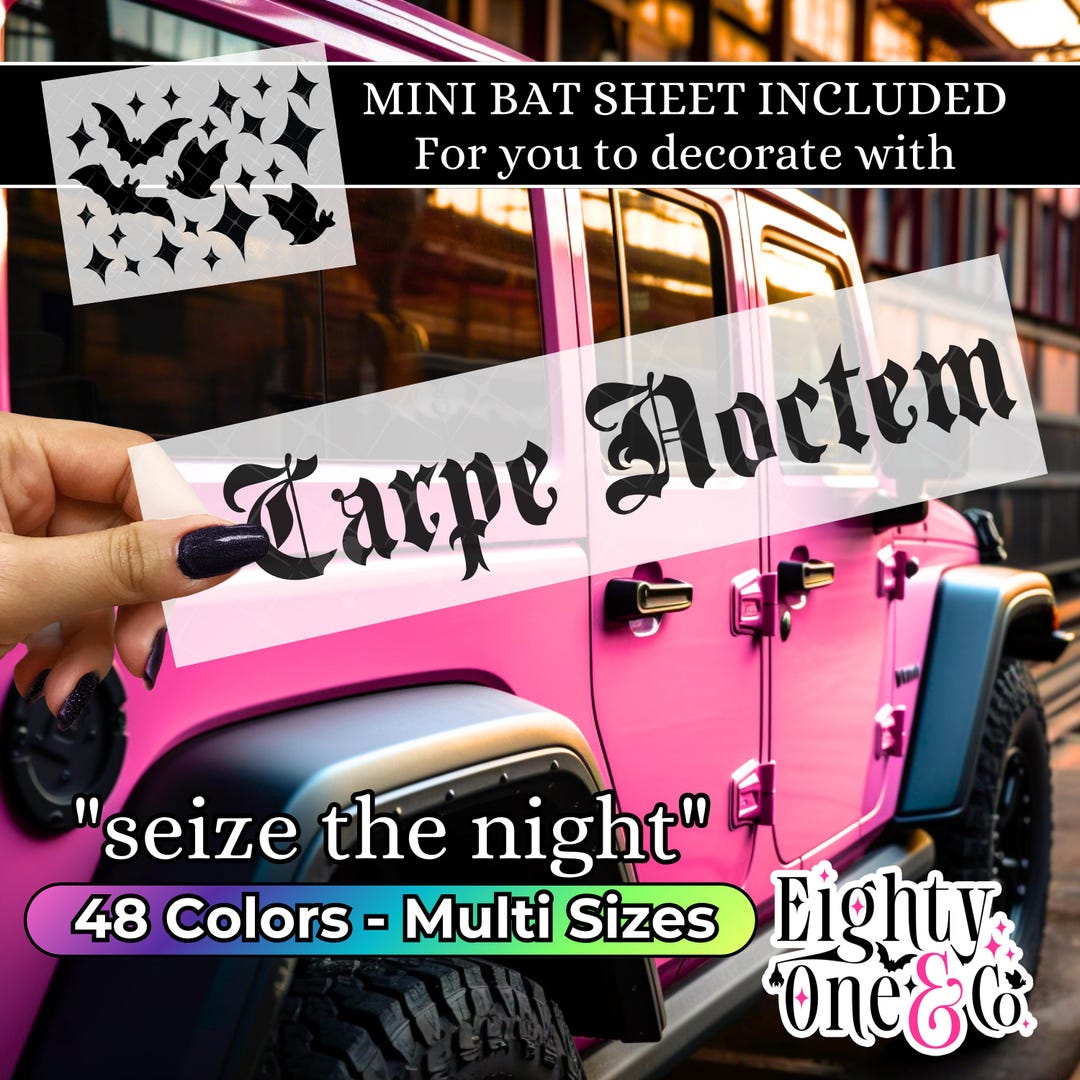 Carpe Noctem Decal Seize the Night Sticker Stay Feral Spooky Decal Goth ...