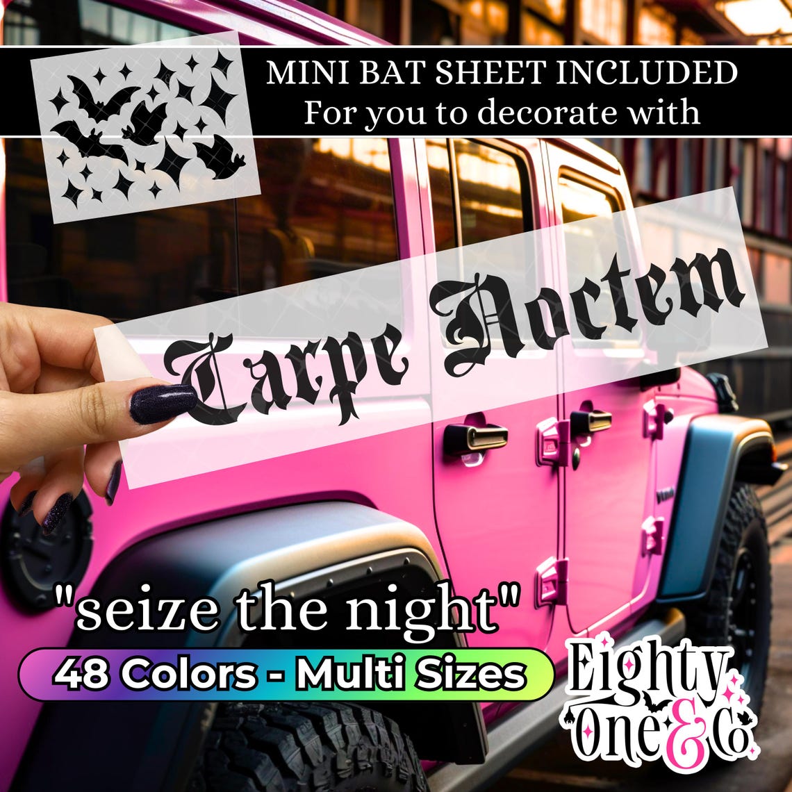 Carpe Noctem Decal Seize the Night Sticker Stay Feral Spooky Decal Goth ...