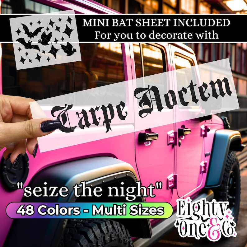 Carpe Noctem Decal Seize the Night Sticker Stay Feral Spooky Decal Goth ...