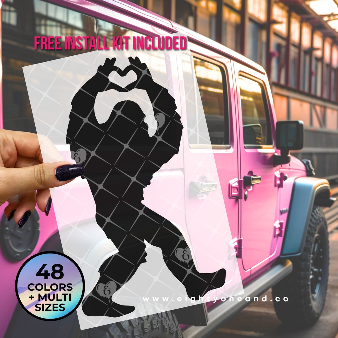 Yeti Love Decal Yeti Heart Decal Jeep Yeti Decal Cardecal Spooky Cute ...