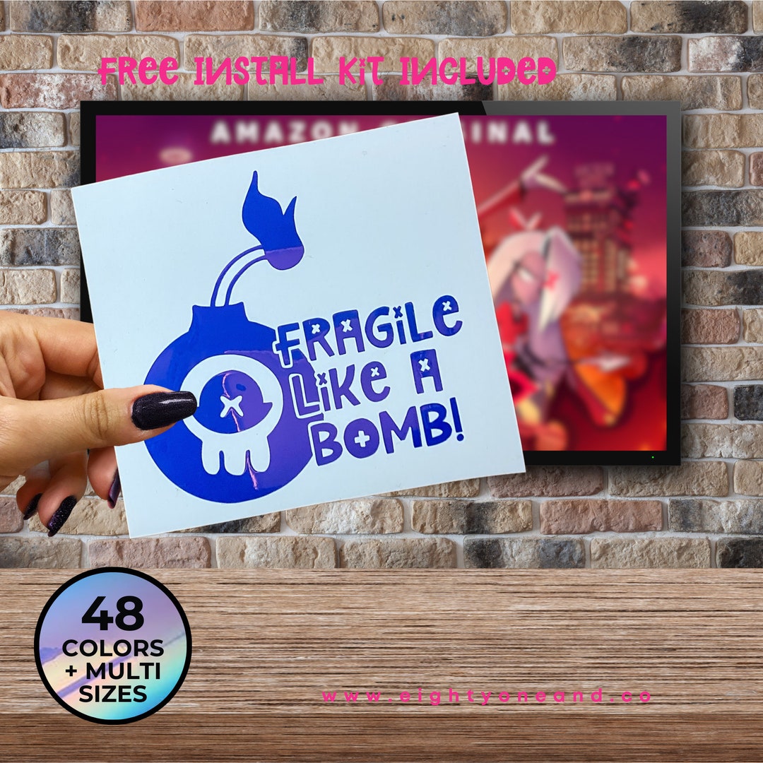 Hazbin Cherry Bomb Decal Fragile Like a Bomb Car Decal Cherry Hazbin ...
