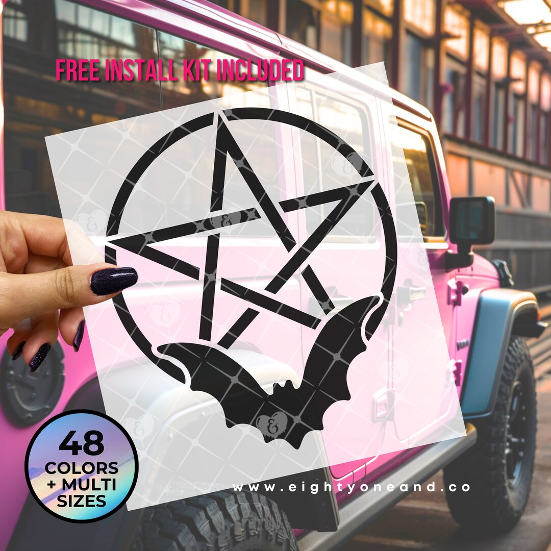 Bat Pentagram Decal Spooky Decals Gothic Stickers Spooky Car ...