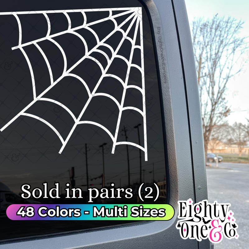 Spider Web Car Window Decals - Etsy