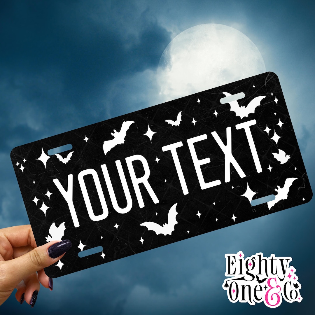 Personalized Spooky Baddies Car Vanity Plate With Bats and Stars - Etsy