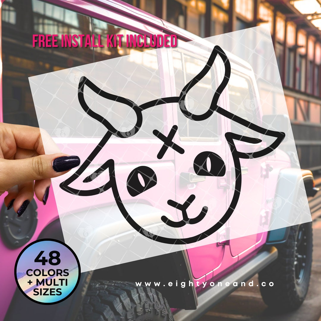 Cute Baphomet Demonic Goat Decal Spooky Decal Gothic Decal Spooky Cute ...